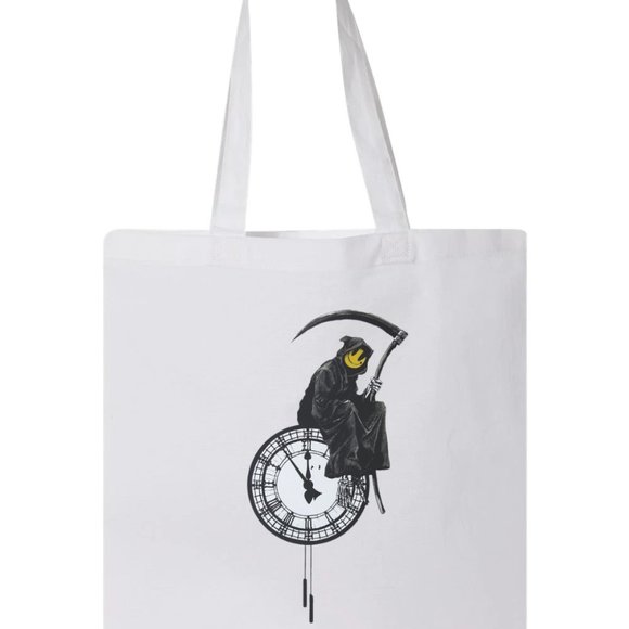 Bags | Creepy Grim Reaper Satan Occult Time Clock Design | Poshmark